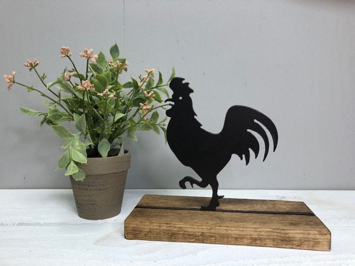 Farmhouse Decor Hen Chicken Metal Decor Shelf Sitter - Etsy