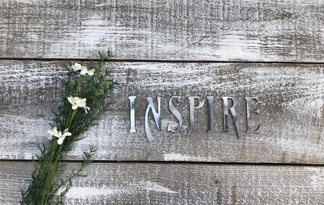 Inspire- 2 Inch Metal Letters- Small Metal Letters - Steel - Natural ...