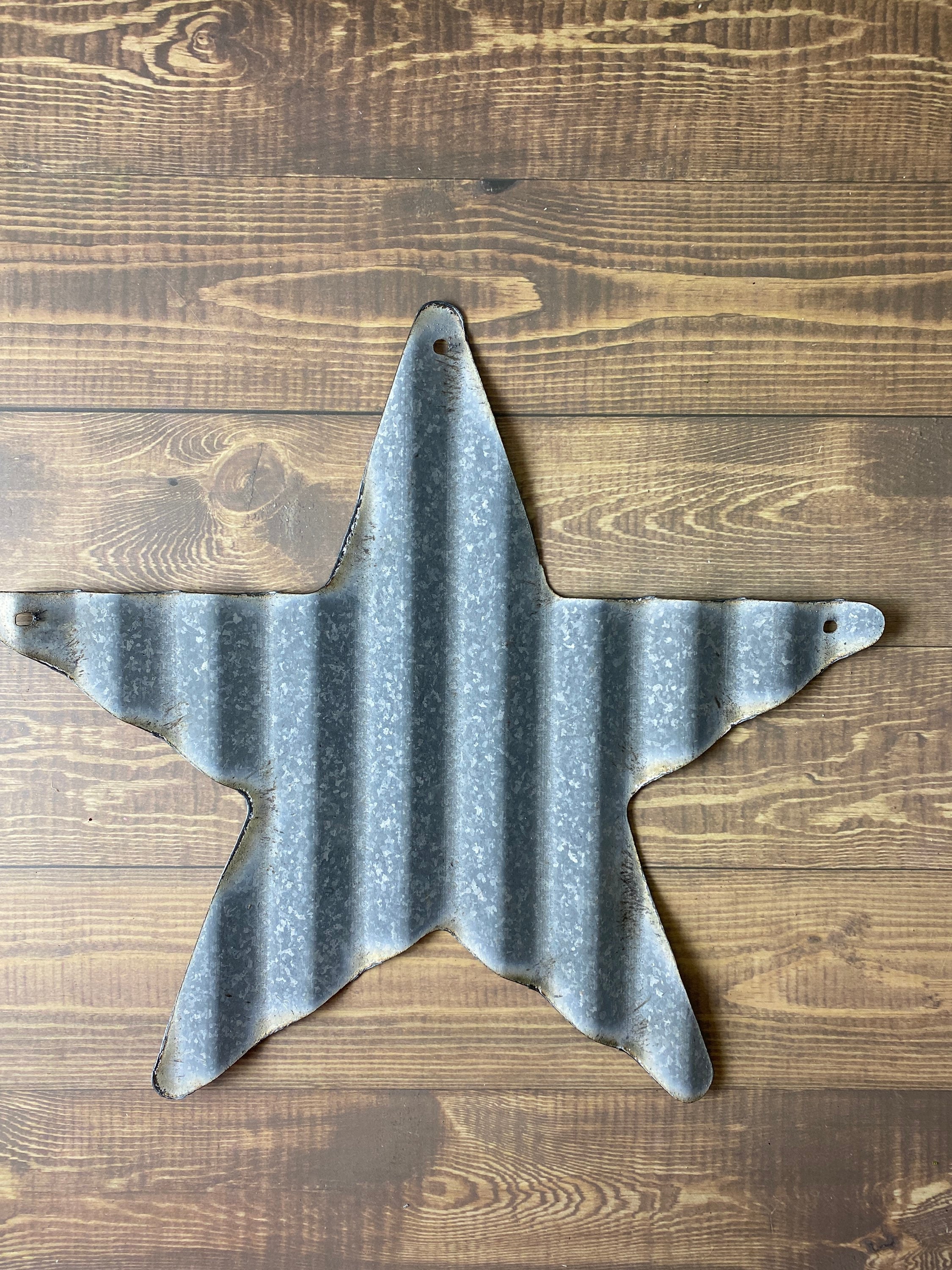 12 Inch (medium) - Corrugated Metal Star - Holiday Decor - Patriotic ...