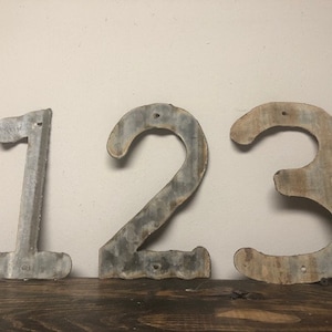 8" Corrugated Alphabet & Numbers, Old Barn Tin, Metal Decor, Farmhouse ...