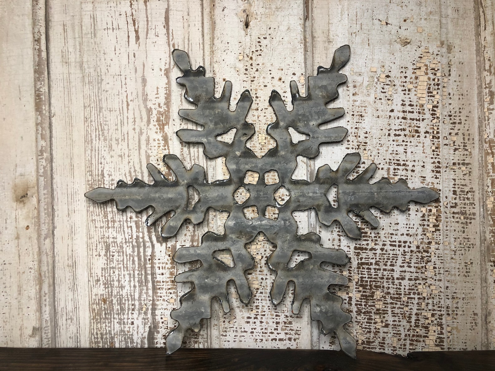 16 large corrugated Fancy Metal Snowflakes Holiday - Etsy