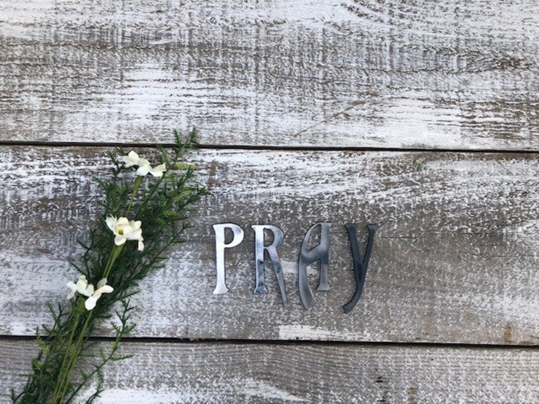 Pray - 2 Inch Metal Letters- Small Metal Letters - Steel - Natural ...