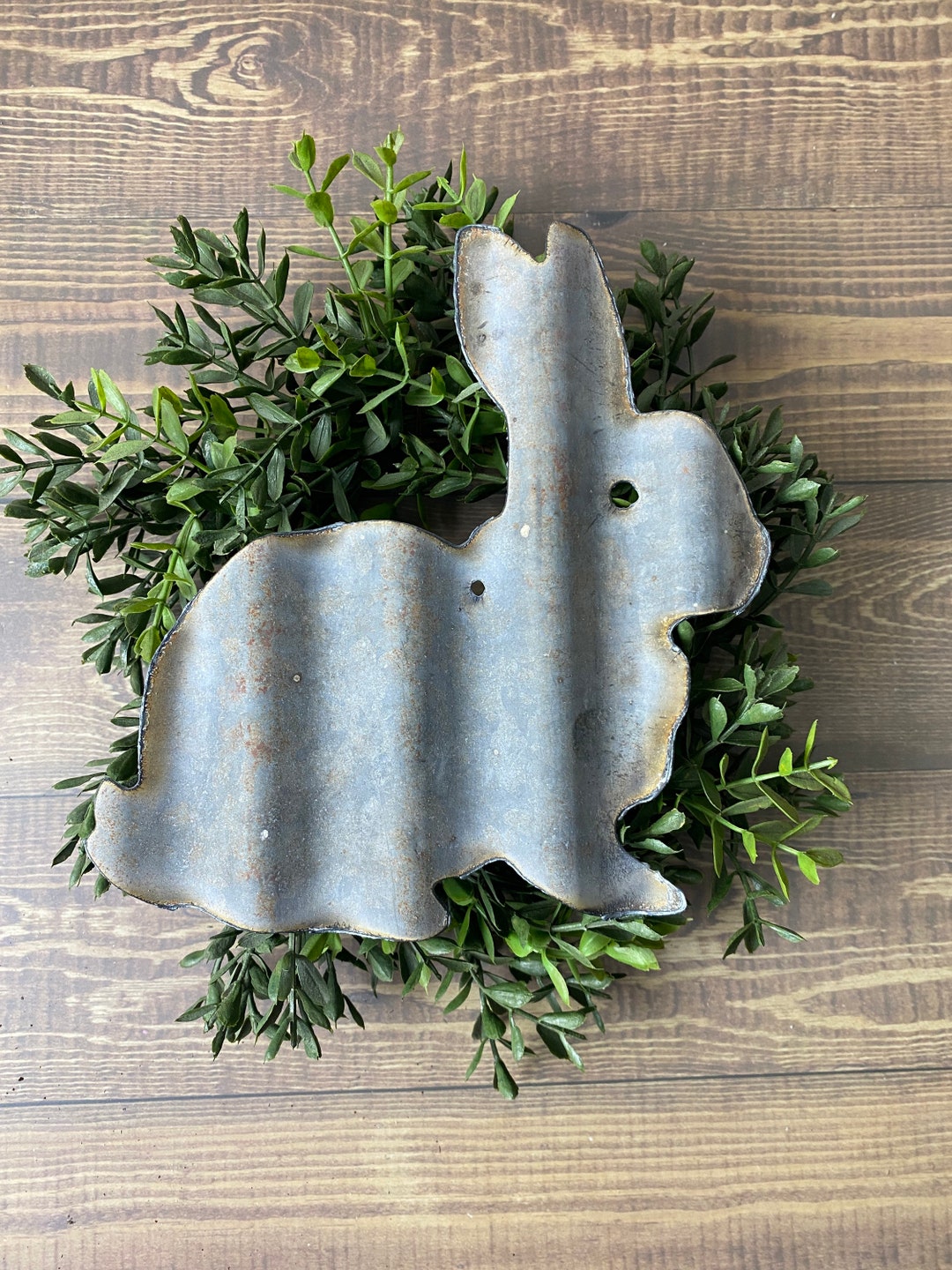 6 Inch Corrugated Metal Bunny - Spring Decor - Easter- Bunny Decor - Etsy