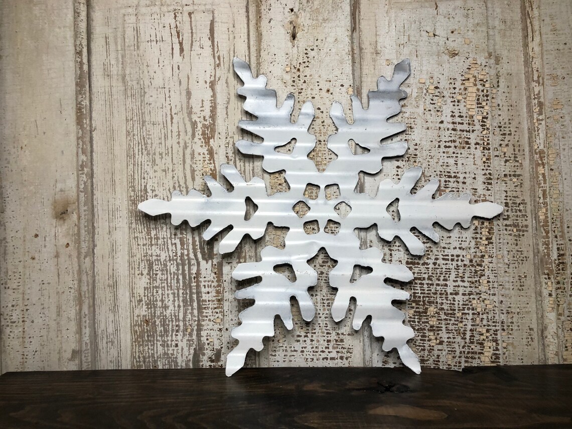 16" (large) -corrugated Fancy Metal Snowflakes - Holiday Decor ...