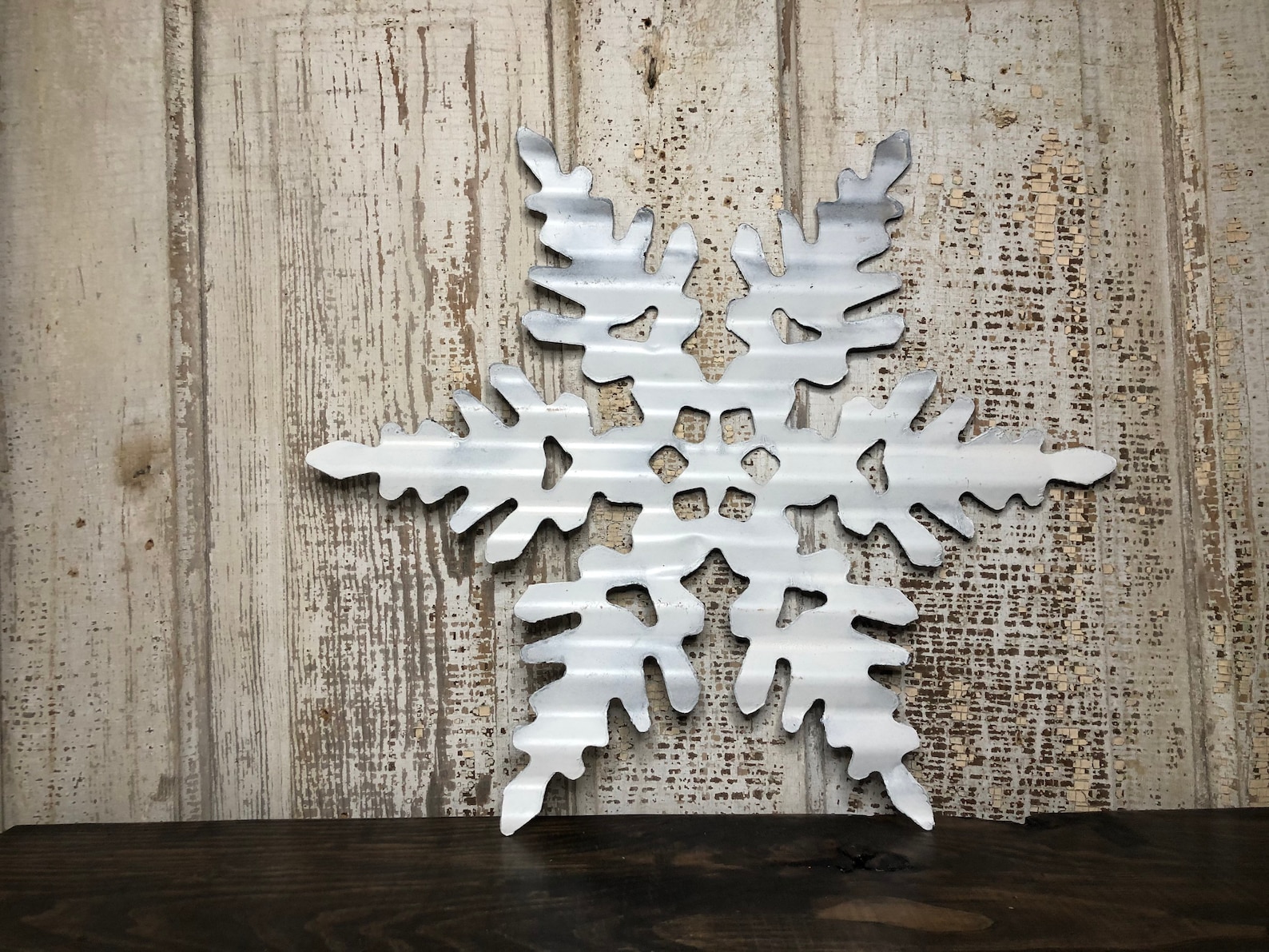 16 large corrugated Fancy Metal Snowflakes Holiday - Etsy