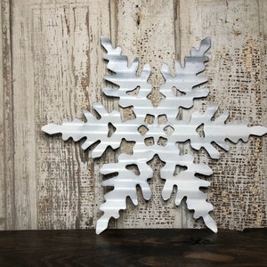 16" (large) -corrugated Fancy Metal Snowflakes - Holiday Decor ...