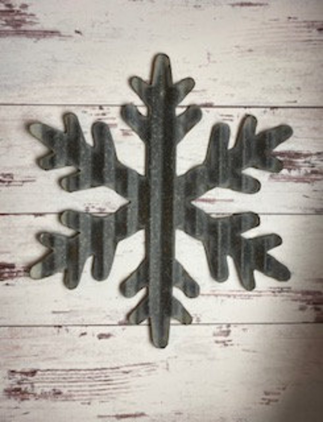 16" (large) -corrugated Simple Metal Snowflakes - Holiday Decor ...