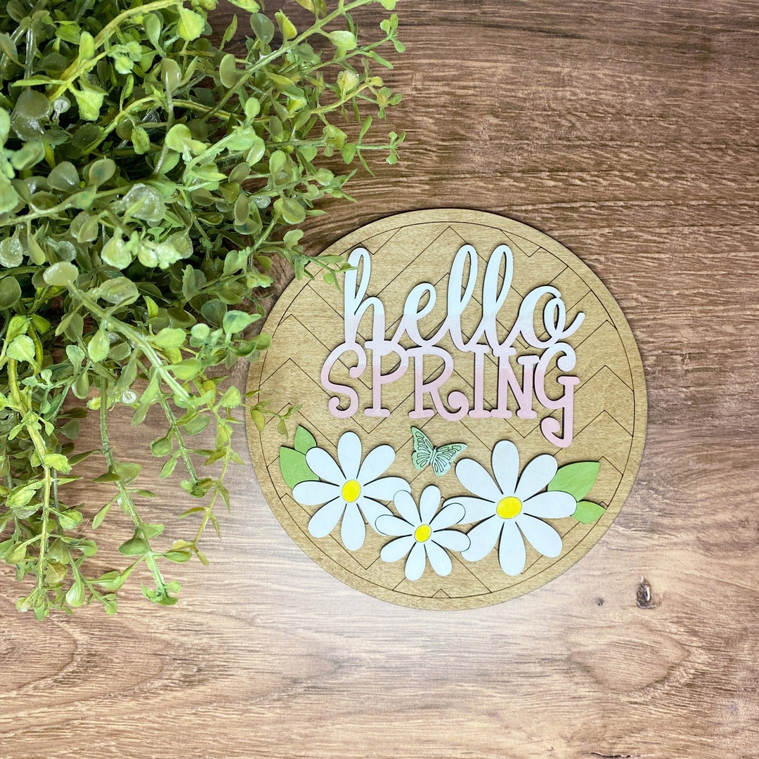 Tabletop Interchangeable Stand Seasonal Inserts Only, Hello Spring ...