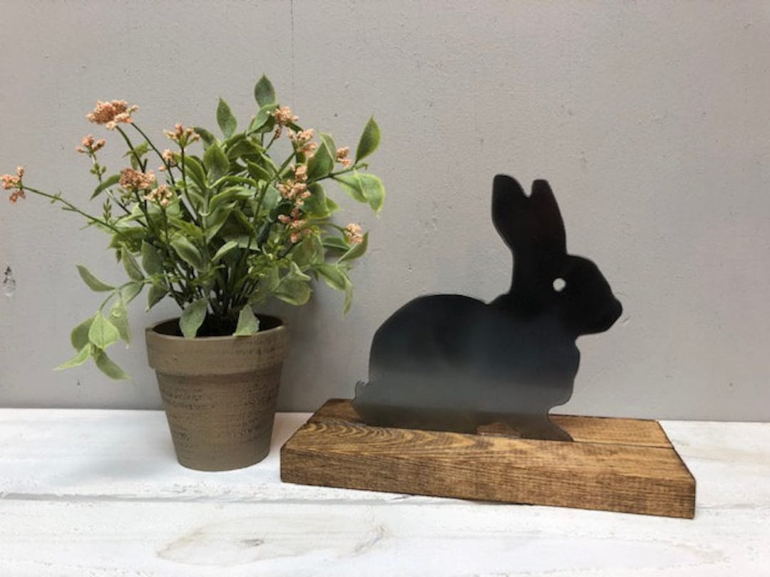 Farmhouse Decor - Small Bunny - Metal Decor - Shelf Sitter - Etsy