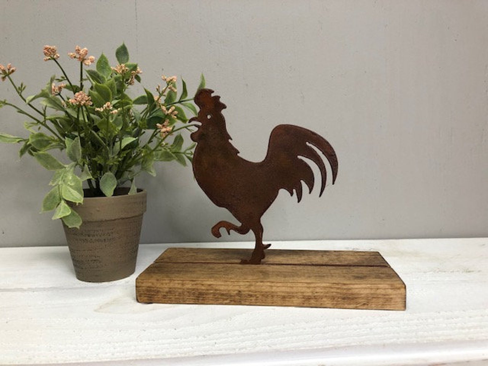 Farmhouse Decor Hen Chicken Metal Decor Shelf Sitter - Etsy