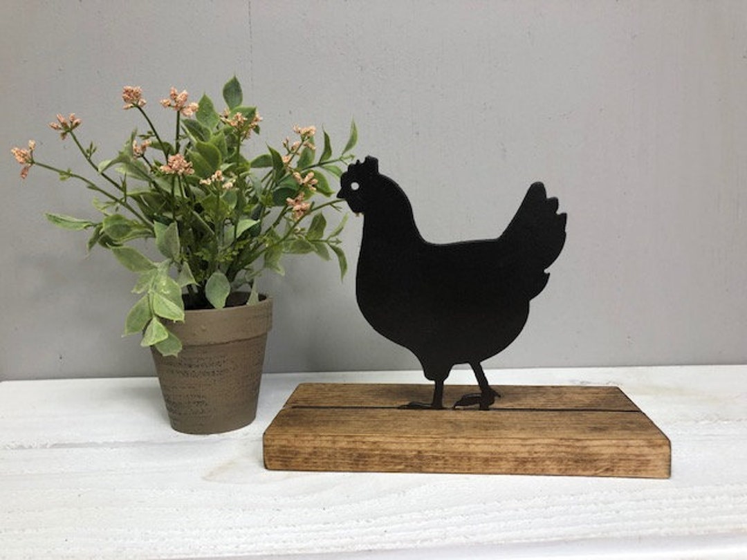 Farmhouse Decor - Hen - Chicken - Metal Decor - Shelf Sitter - Etsy