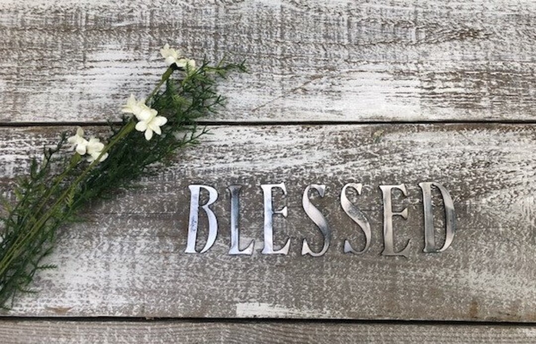 Blessed - 2 Inch Metal Letters- Small Metal Letters - Steel - Natural ...
