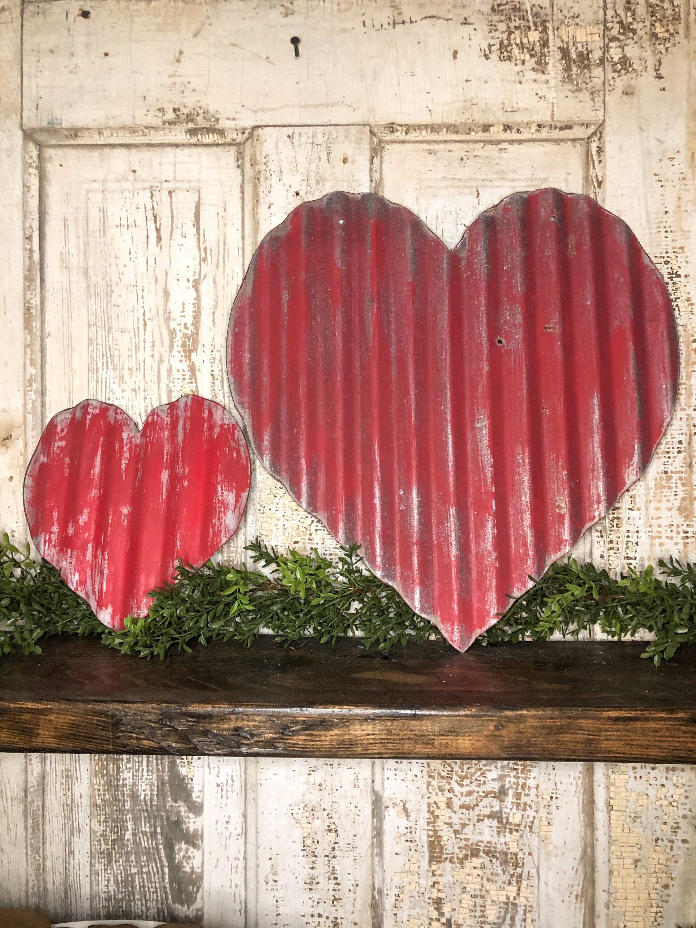Corrugated Metal Heart (8” - Spring Decor - Valentine Decor- Heart - Etsy