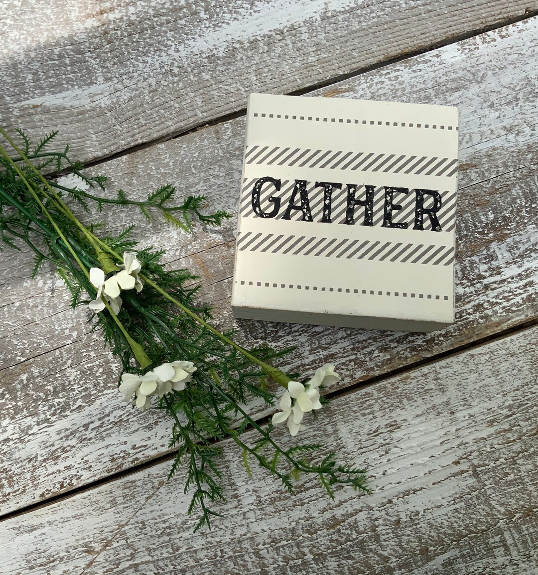Gather Mini Sign Tiered Tray Decor Farmhouse Decor Chalk Couture - Etsy