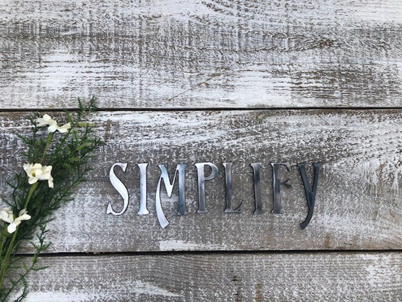 Simplify - 2 Inch Metal Letters- Small Metal Letters - Steel - Natural ...