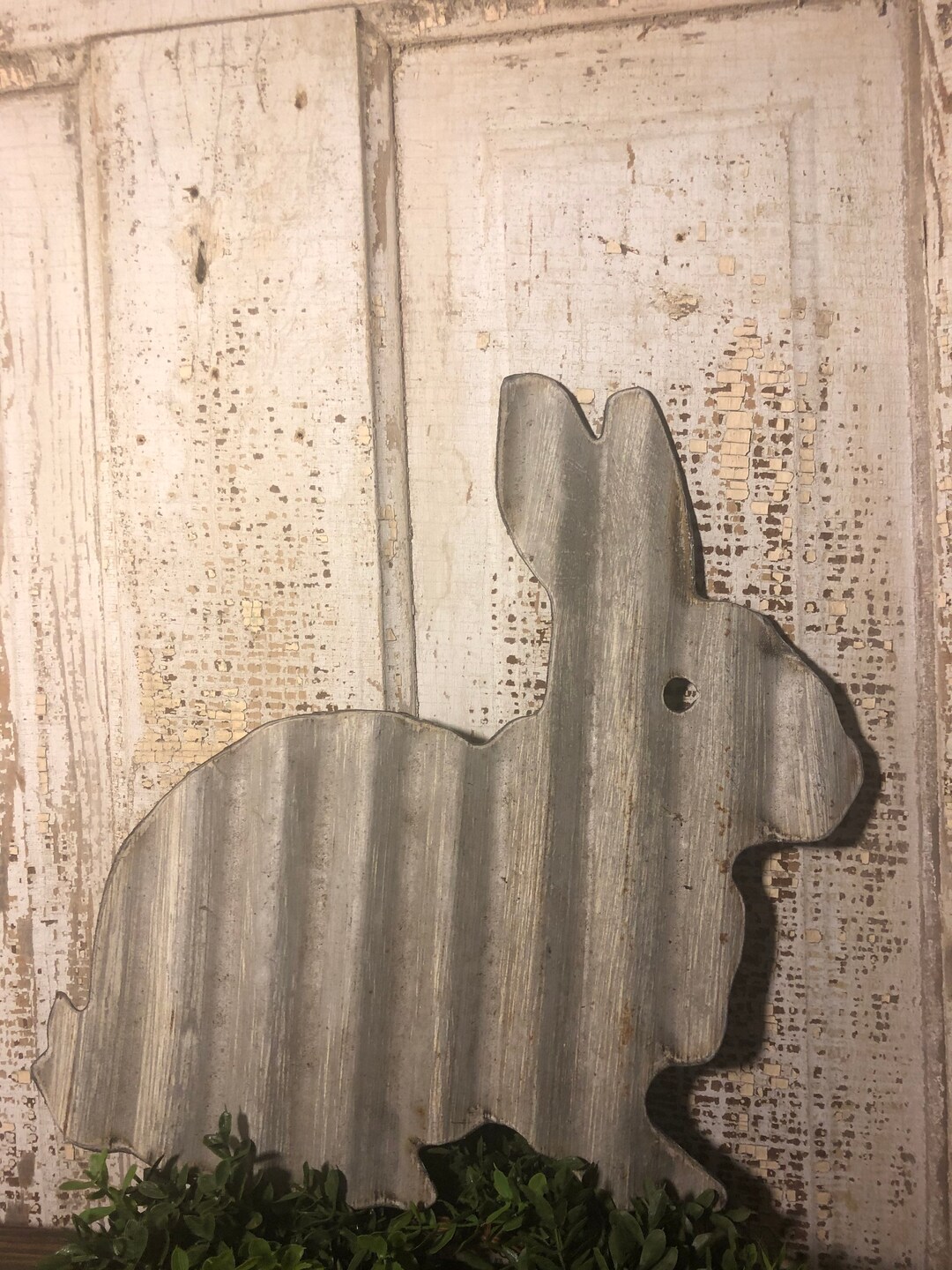 Corrugated Metal Bunny - Spring Decor - Easter- Bunny Decor - Etsy