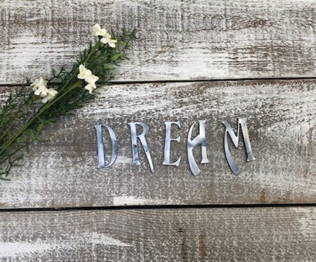 Dream - 2 Inch Metal Letters- Small Metal Letters - Steel - Natural ...
