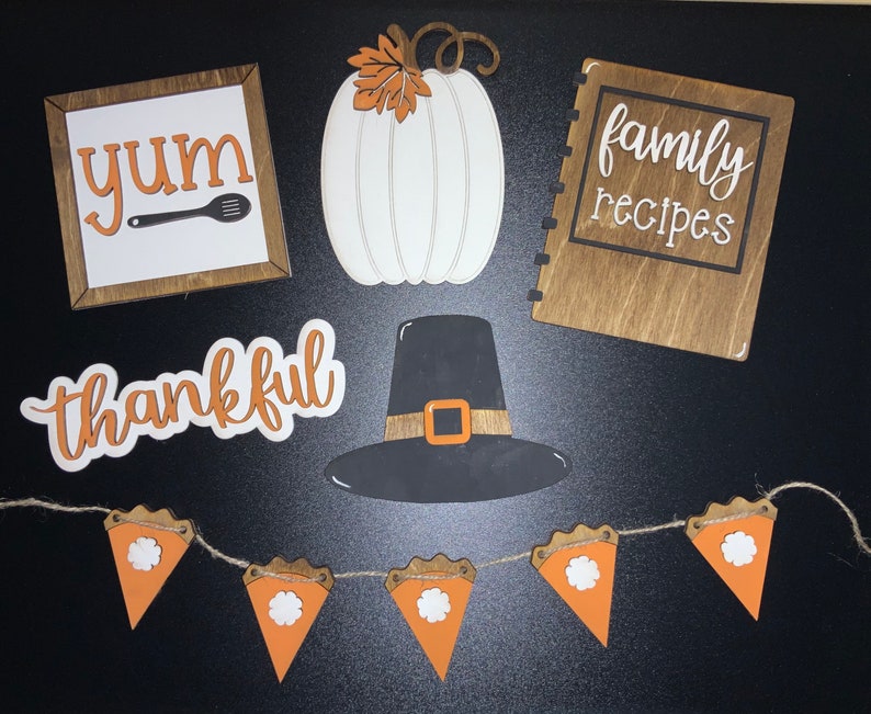 Thanksgiving Tiered Tray Set, Fall Decor, Tiered Tray Decor, Pumpkin - Etsy