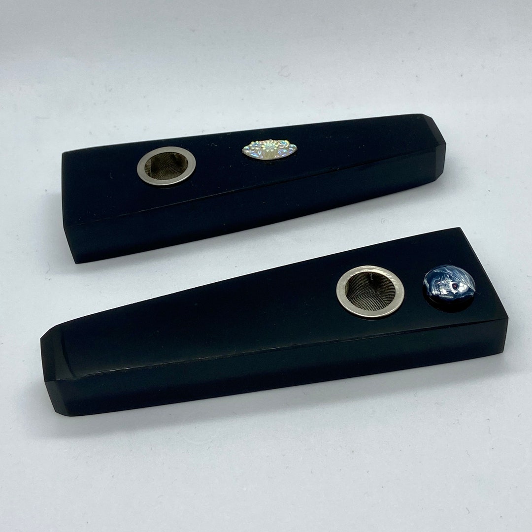 Black Obsidian Coffin Pipe, Black Crystal Pipe, Black Gemstone Pipe ...