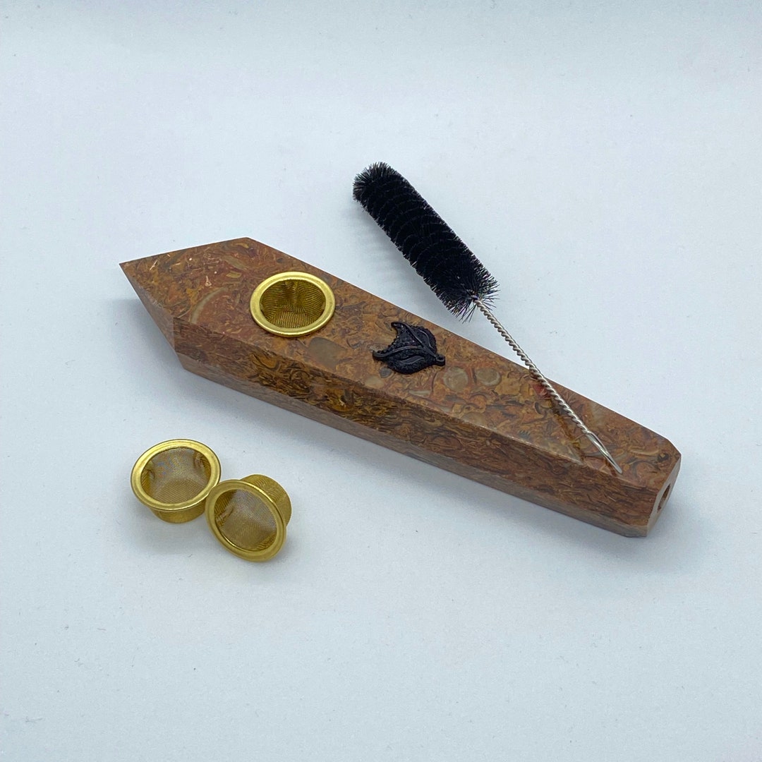 Golden Jade Pipe Natural Stone Pipe Gemstone Pipe Unique - Etsy