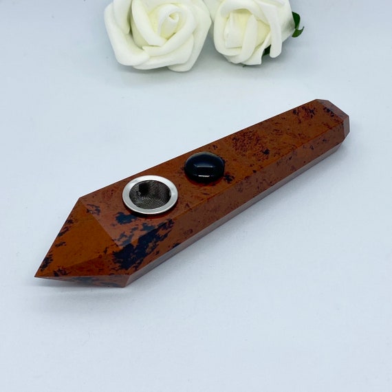 Red Obsidian Pipe Mahogany Obsidian Pipes Crystal Pipes for | Etsy UK