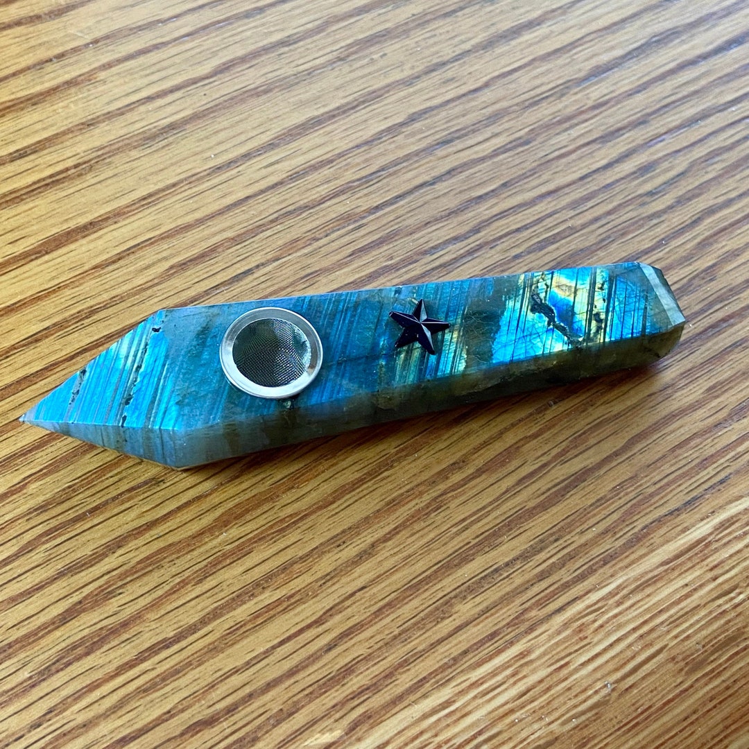 Labradorite Pipe, Crystal Pipe, Natural Stone Pipe, Gemstone Pipe, Pipe ...