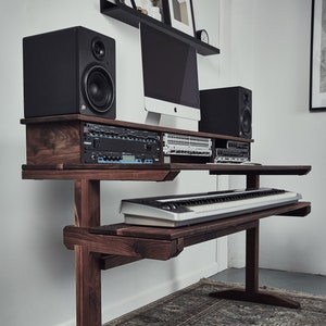 62" Solid Walnut Workstation (custom Size Available) - Etsy