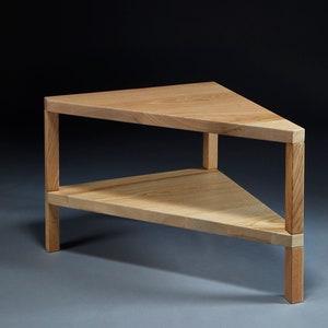 Solid Oak Triangular Side Table/ Nightstand/ Corner Table - Etsy