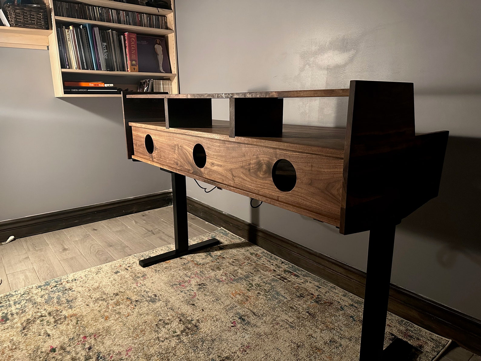 Solid Sit-stand Walnut Studio Desk (customizable) - Etsy