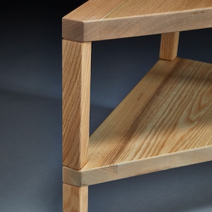 Solid Oak Triangular Side Table/ Nightstand/ Corner Table - Etsy