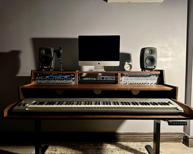 Solid Sit-stand Walnut Studio Desk (customizable) - Etsy