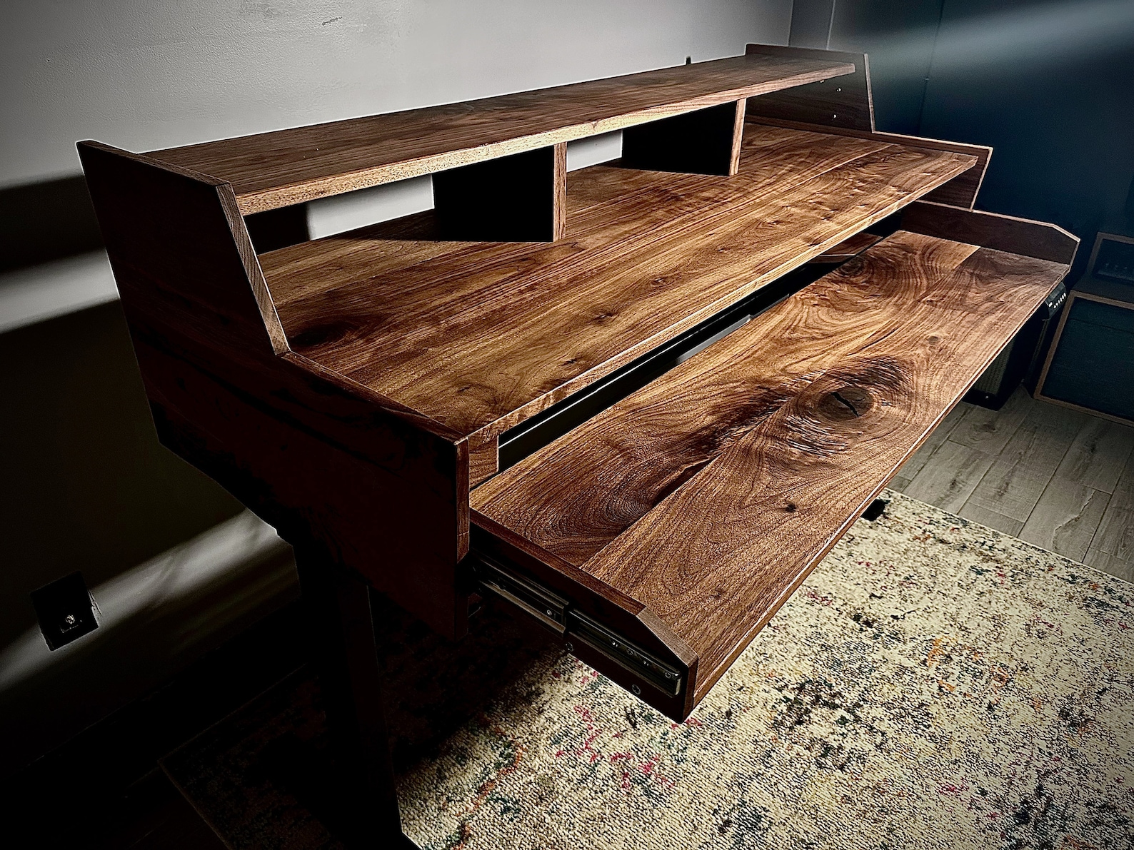 Solid Sit-stand Walnut Studio Desk (customizable) - Etsy