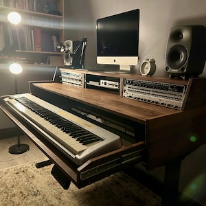 Solid Sit-stand Walnut Studio Desk (customizable) - Etsy