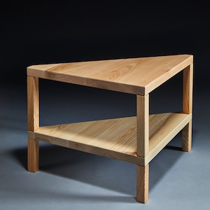 Solid Oak Triangular Side Table/ Nightstand/ Corner Table - Etsy