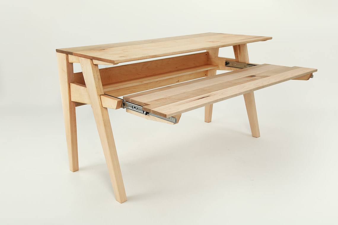 Solid Maple Studio Desk With Piano Drawer - Etsy