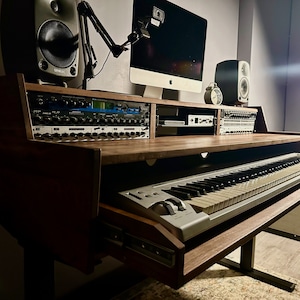 Solid Sit-stand Walnut Studio Desk (customizable) - Etsy