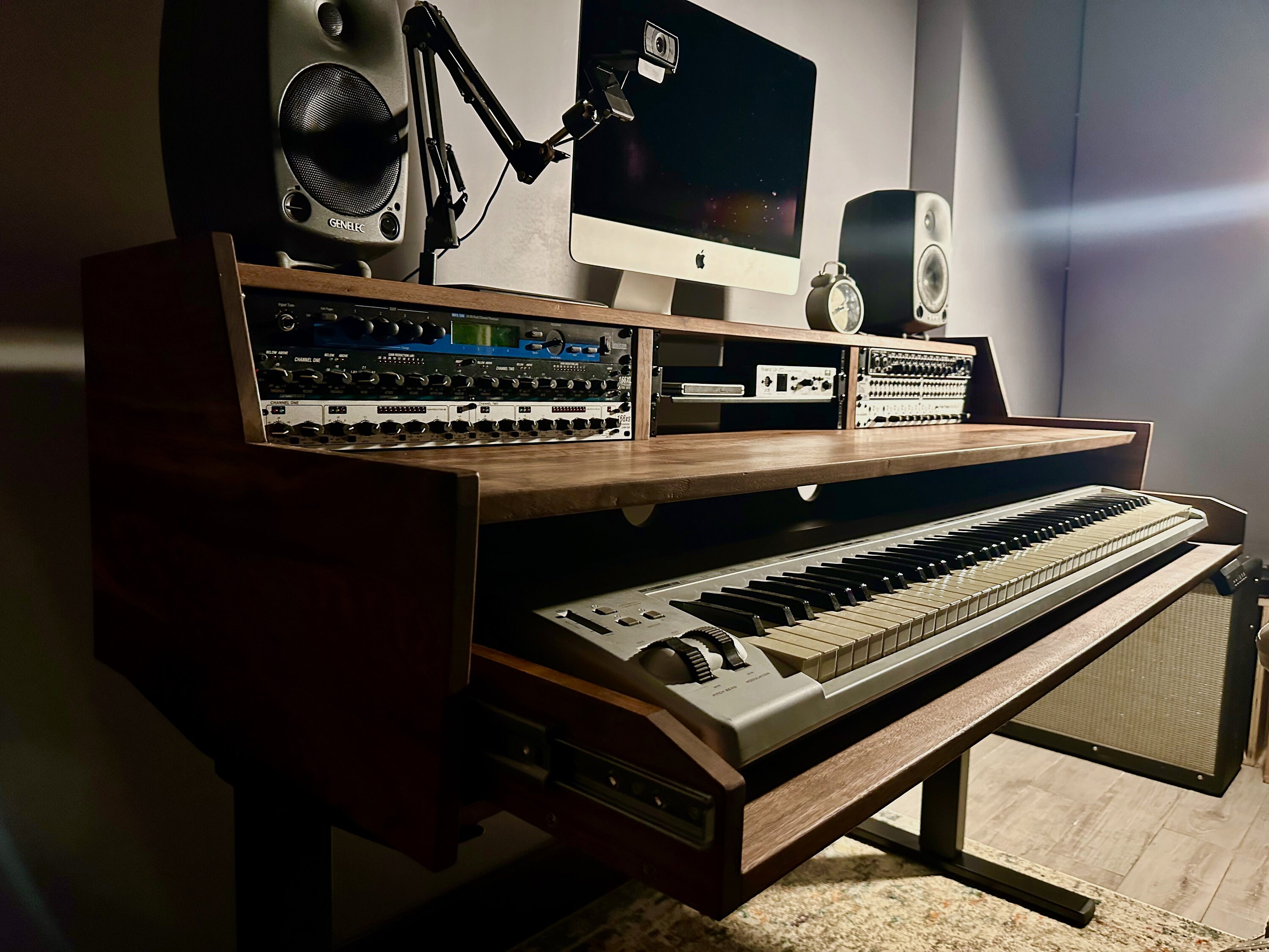 Solid Sit Stand Walnut Studio Desk Customizable Etsy