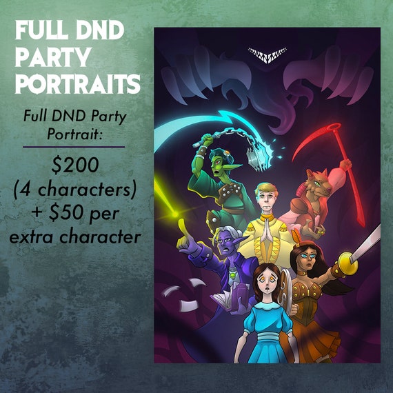 Dnd Full Party Commission Poster - Etsy