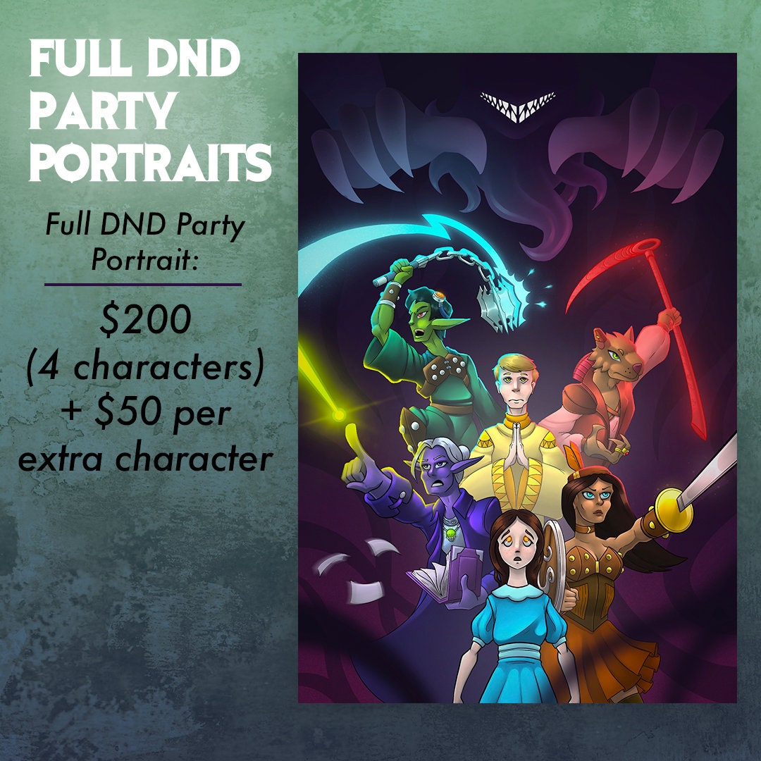 Dnd Full Party Commission Poster - Etsy