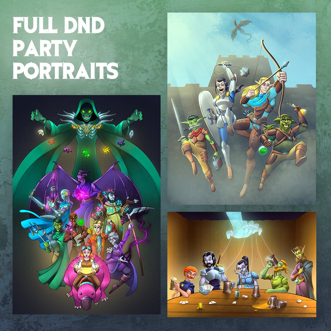 Dnd Full Party Commission Poster - Etsy