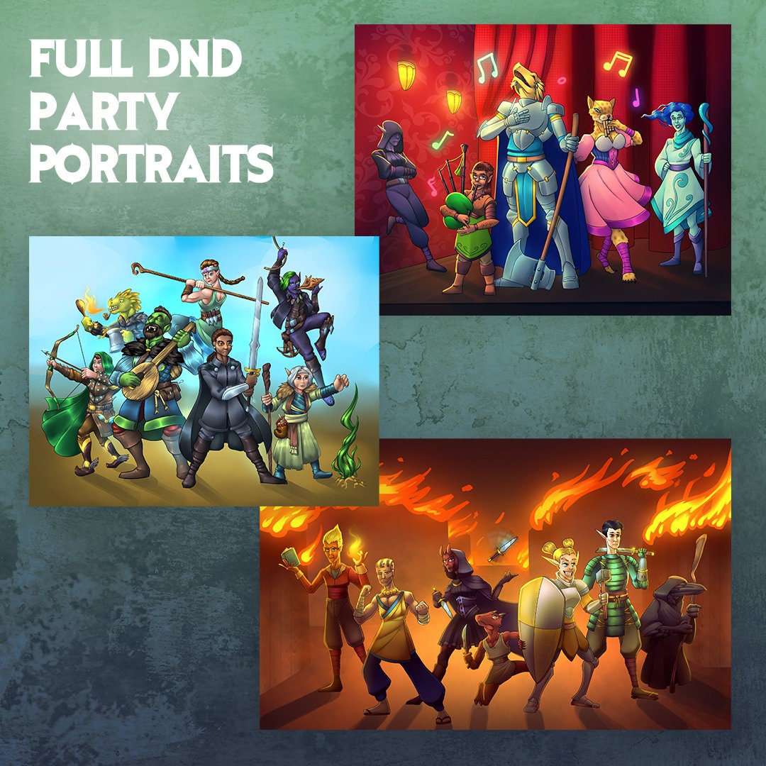 Dnd Full Party Commission Poster - Etsy