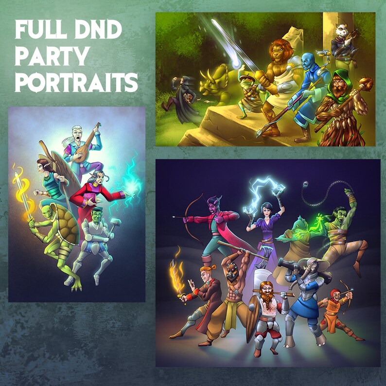 Dnd Full Party Commission Poster - Etsy