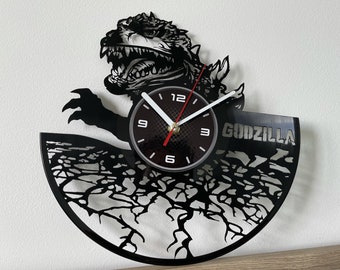 Godzilla Record Clock - Etsy
