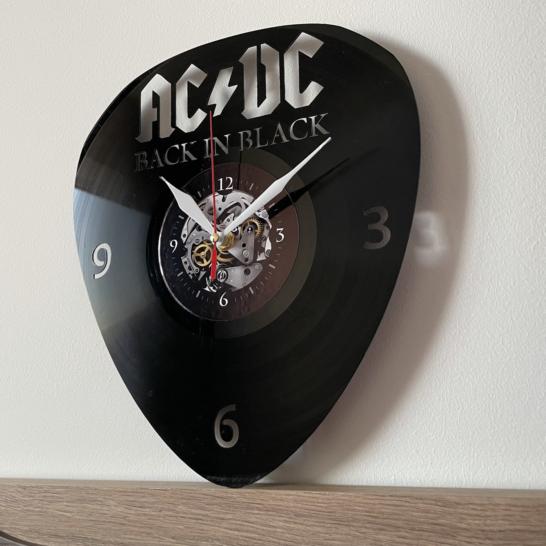 Vinyl Wall Clock ACDC Room Home Decor Unique Design Modern Wall Art ...