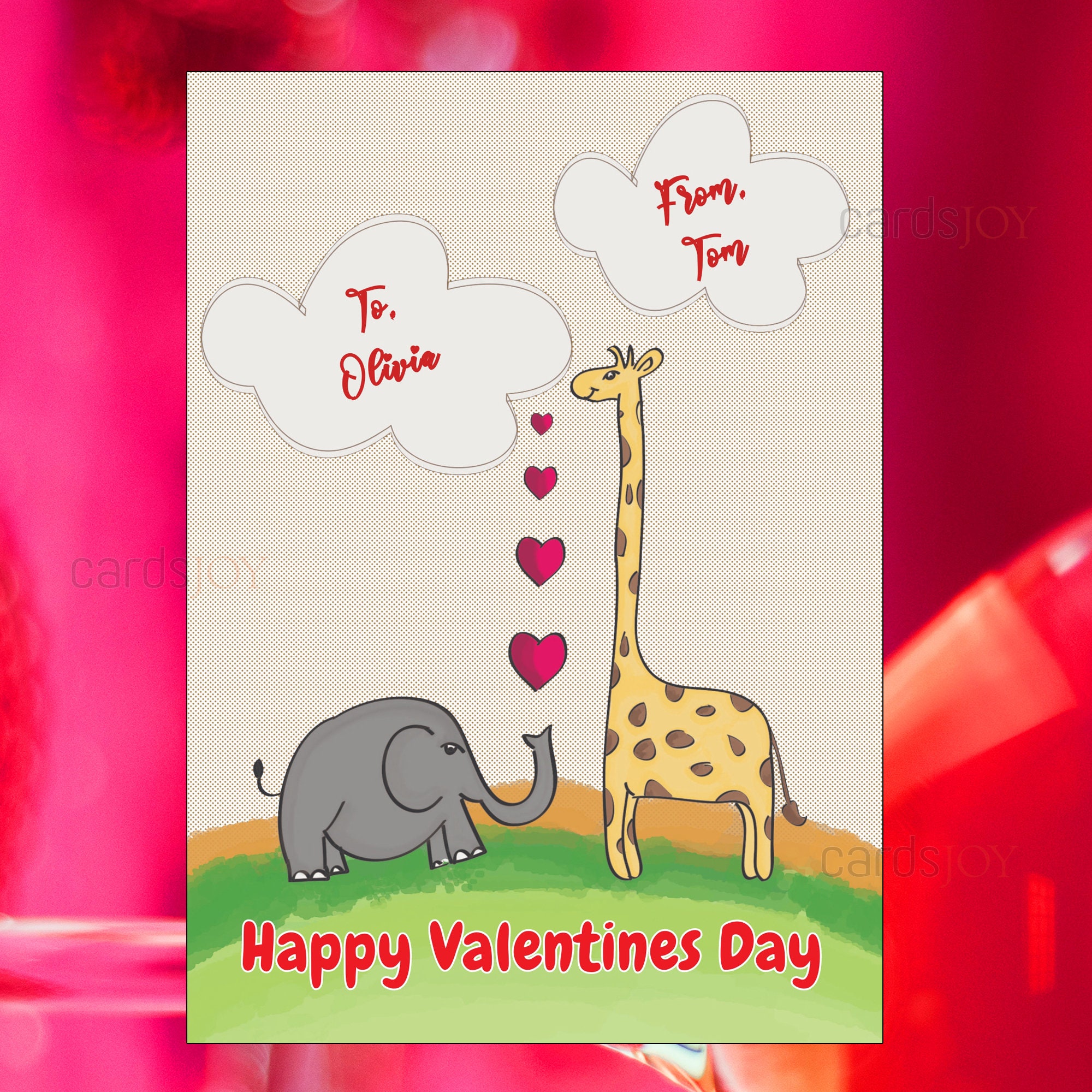Editable Valentines Day Card Template. 5x7 Inches Size. Instant ...