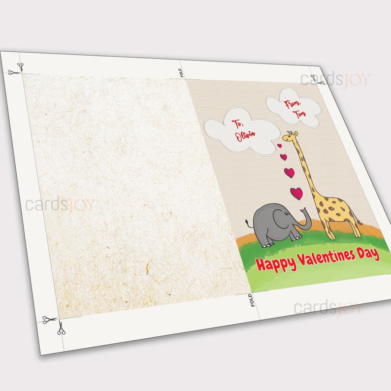 Editable Valentines Day Card Template. 5x7 Inches Size. Instant ...