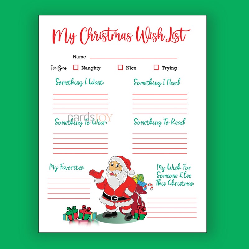 Employee Christmas Wish List Template - Etsy
