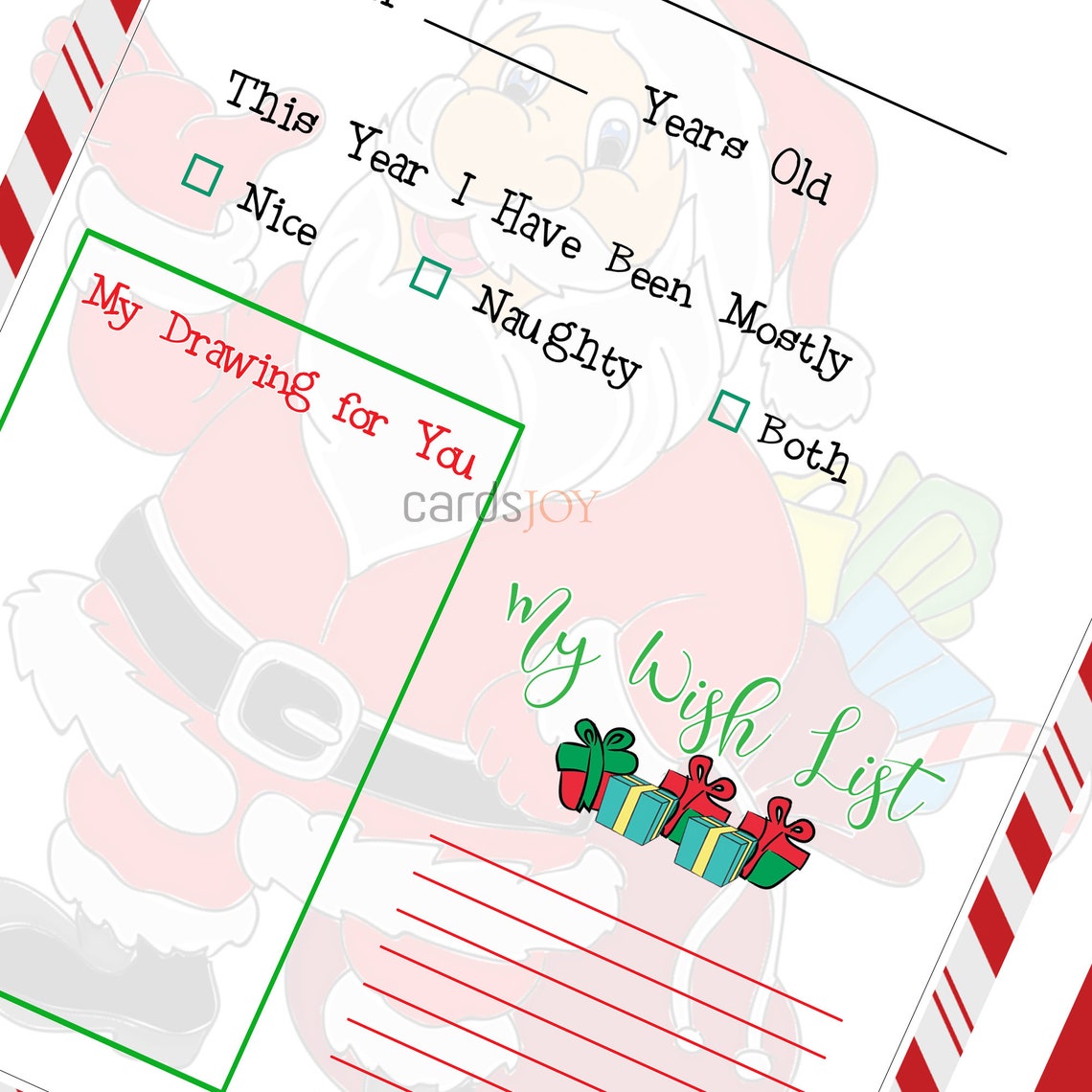 Letter to Santa, Kids Letter to Santa, Christmas Letter, Home Printable ...