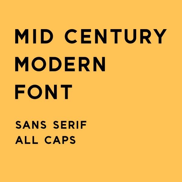 Mid Century Modern Typography