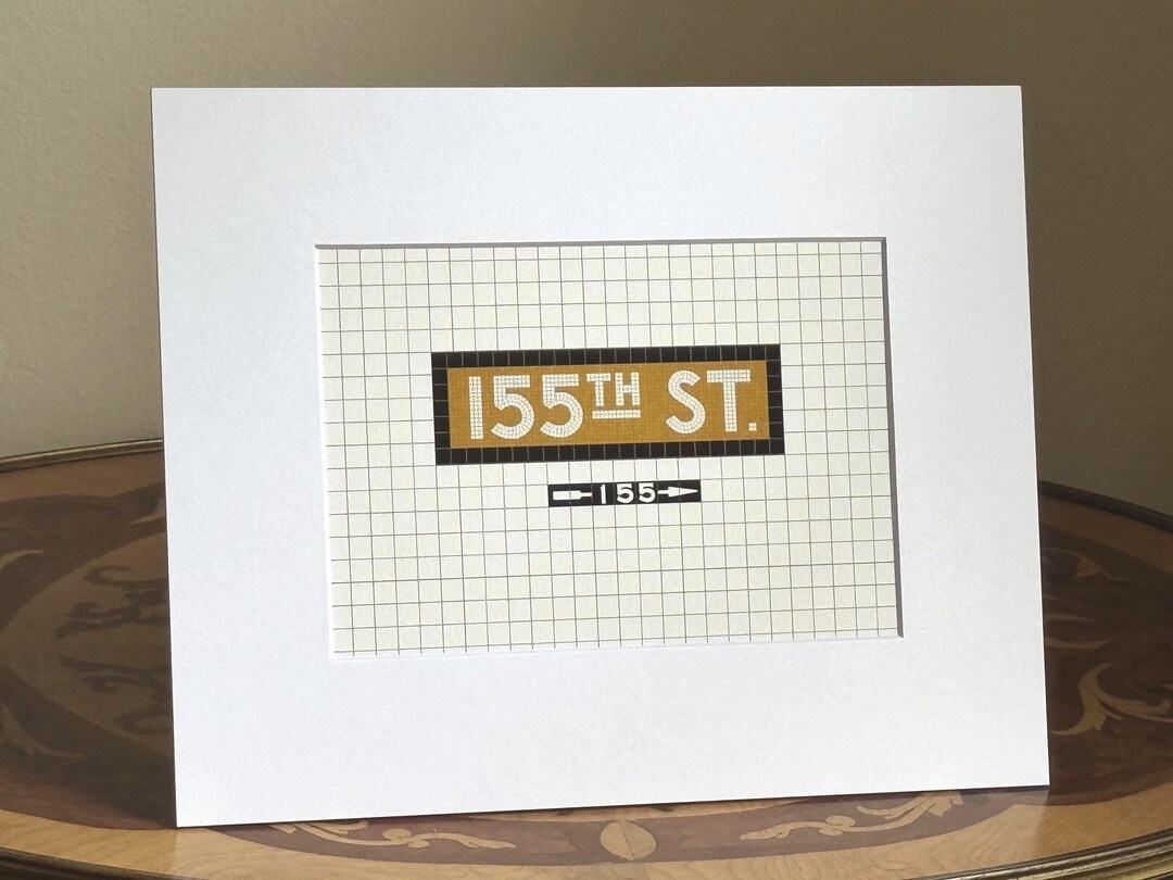 NYC Subway Art Print - 155th Street | IND 8th Ave Line | C Train | 10x8 ...